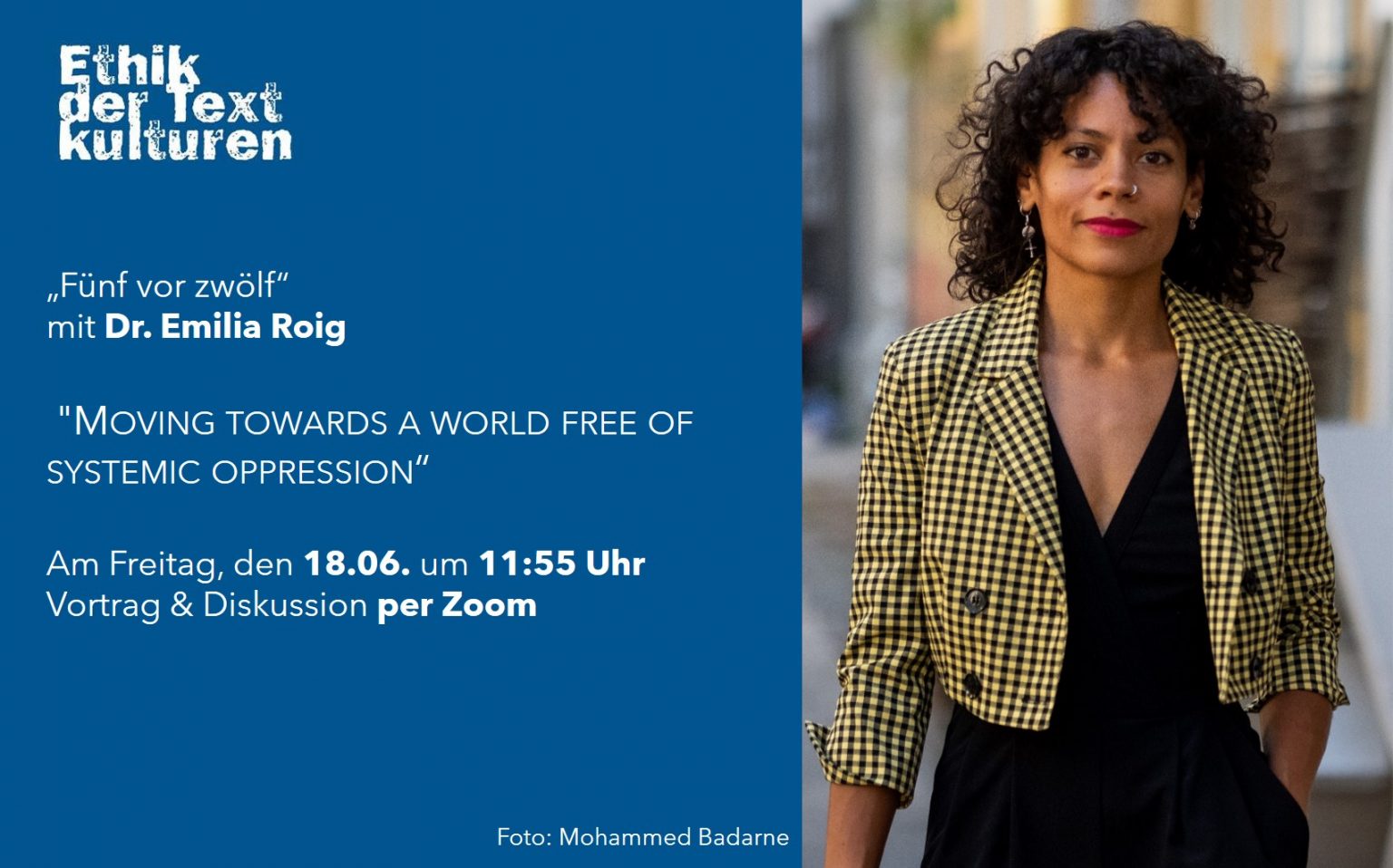 „Fünf vor zwölf“ Interview mit Dr. Emilia Roig – Ethik der Textkulturen